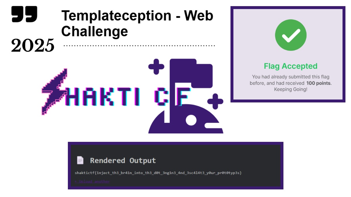 Shakti CTF 2025 - Web Challenge Templateception Writeup